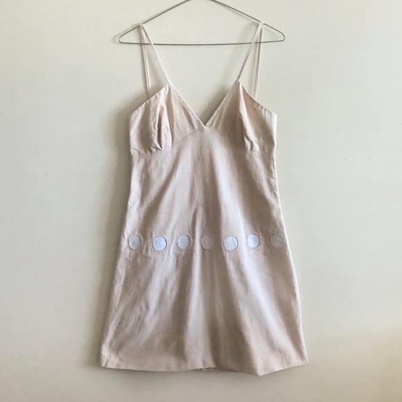 Tocca | Dresses | Tocca Nude White Embroidered Polka Dot Cotton Sun Dress | Poshmark